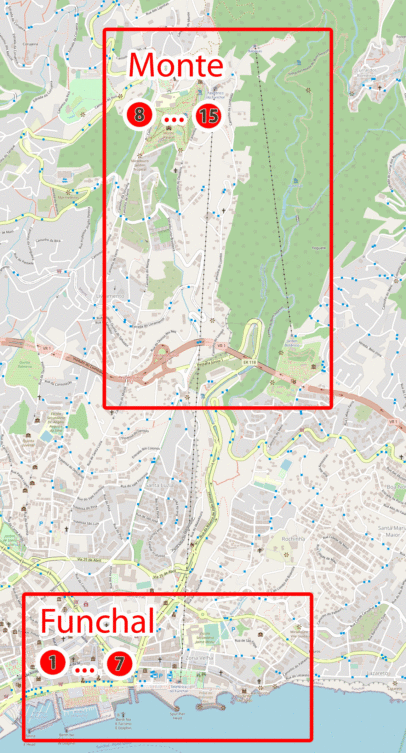 Funchal sightseeing plan – map, attractions, monuments, accommodation ...