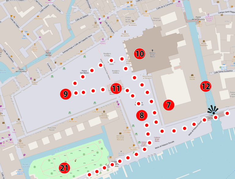 Венеция най големите забележителности карта план за разглеждане на забележителности