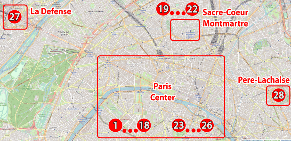 Paris: cele mai mari atracții (hartă, plan de vizitare, monumente ...