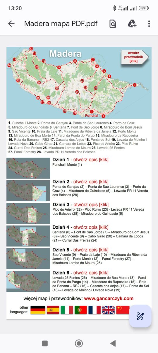 Madera – mapa turystyczna PDF – Gancarczyk