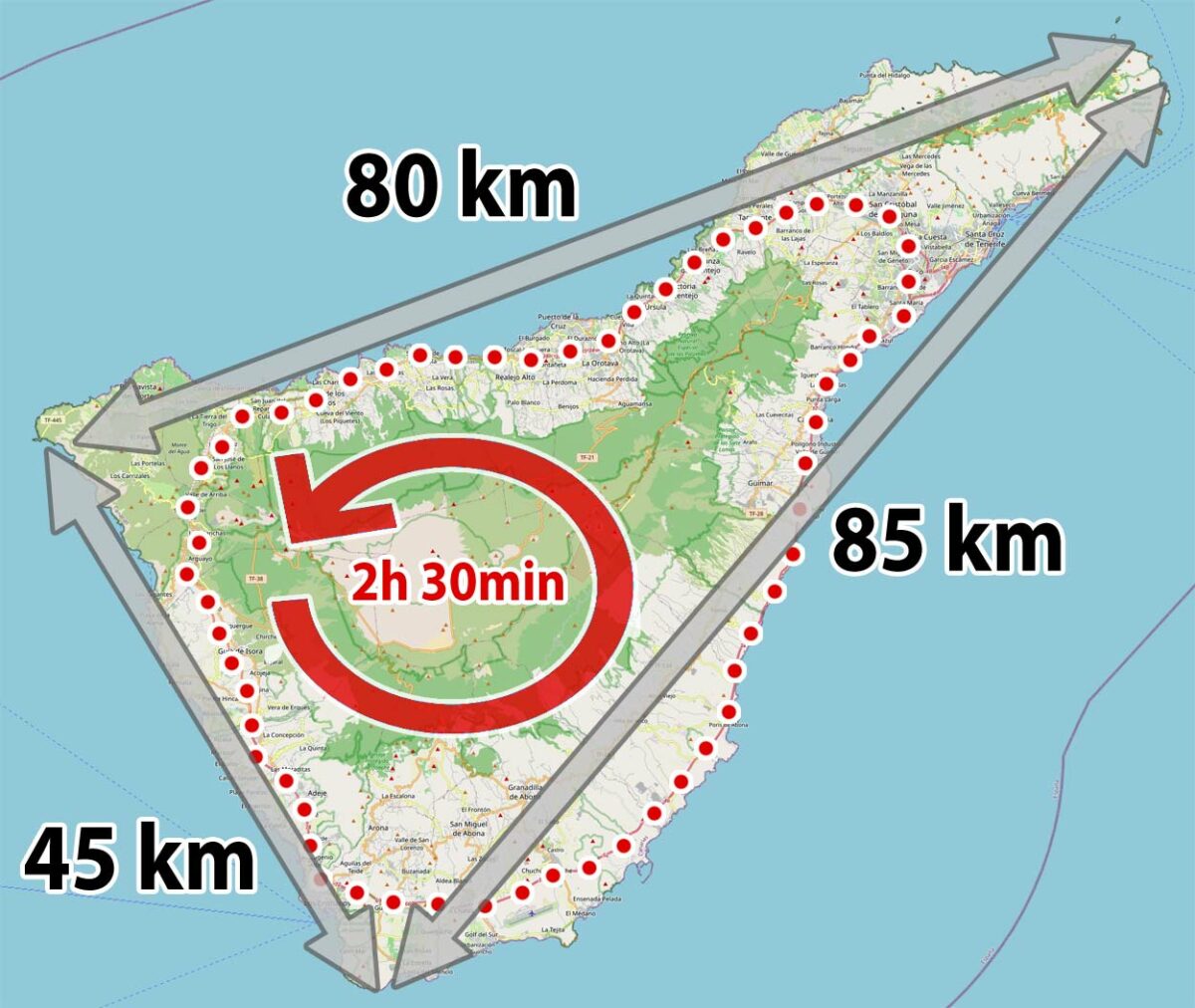 Tenerife: a legnagyobb látnivalók (térkép, városnéző terv, utak ...
