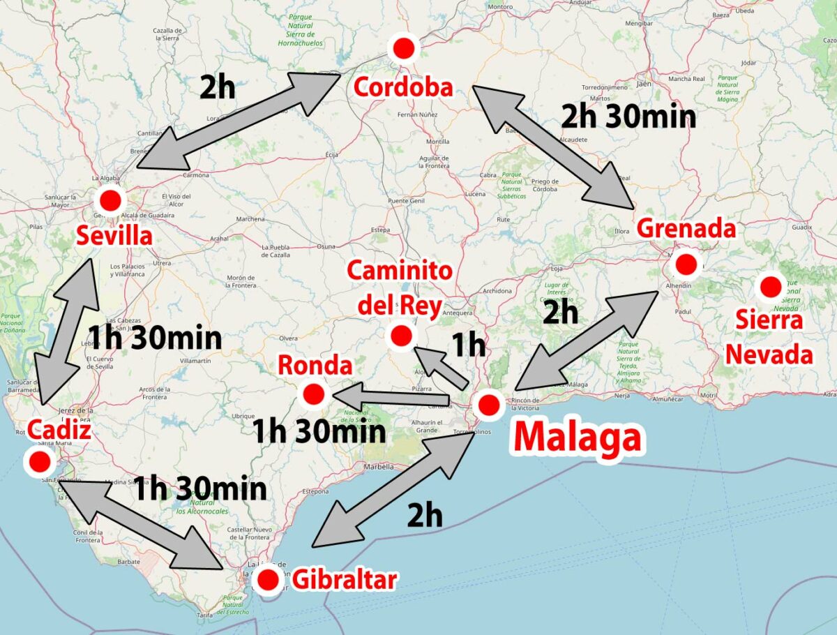Malaga – karta, sightseeingplan, sevärdheter, boende, intressanta fakta ...